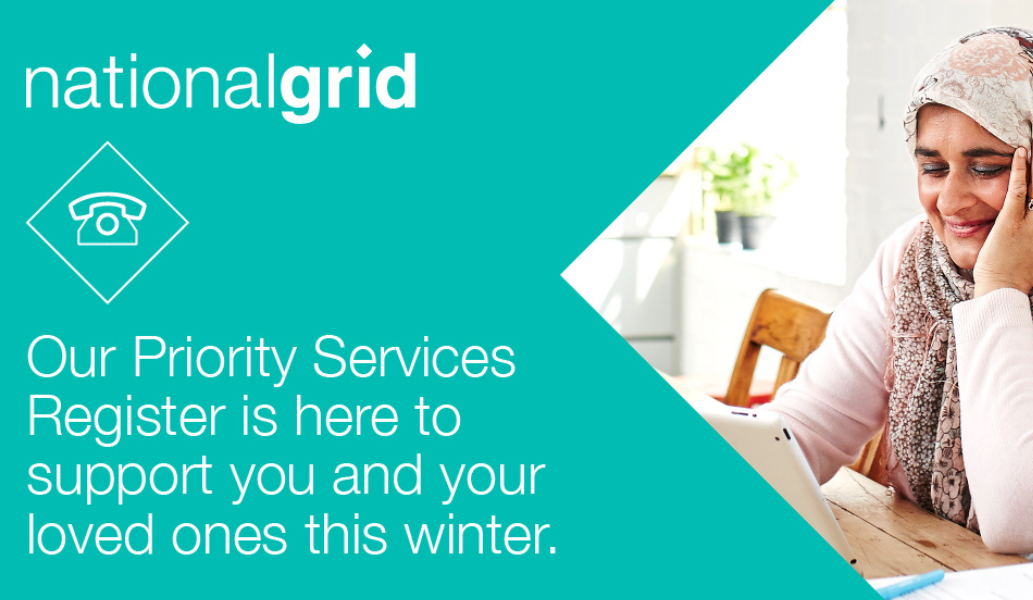 National Grid's Priority Services Register is here for you | Localgiving